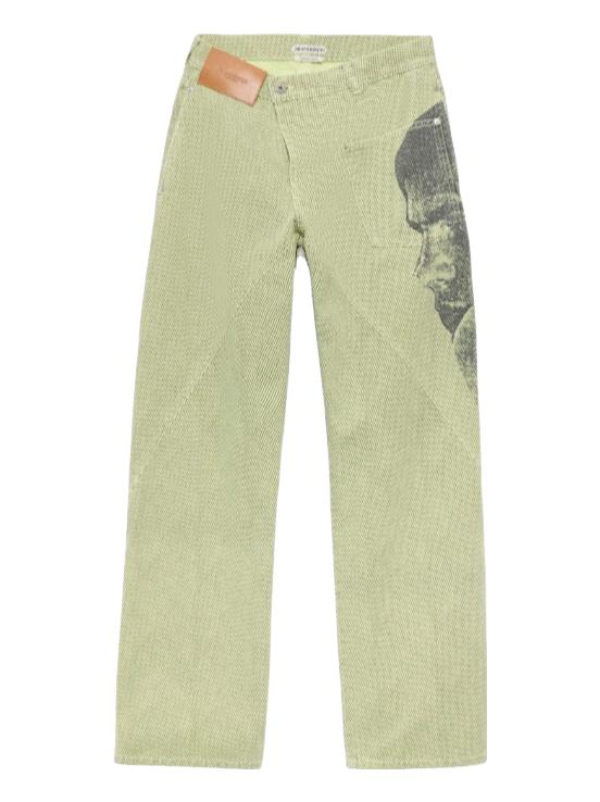 J.W.ANDERSON Mens twisted workwear denim jeans in pale yellow
